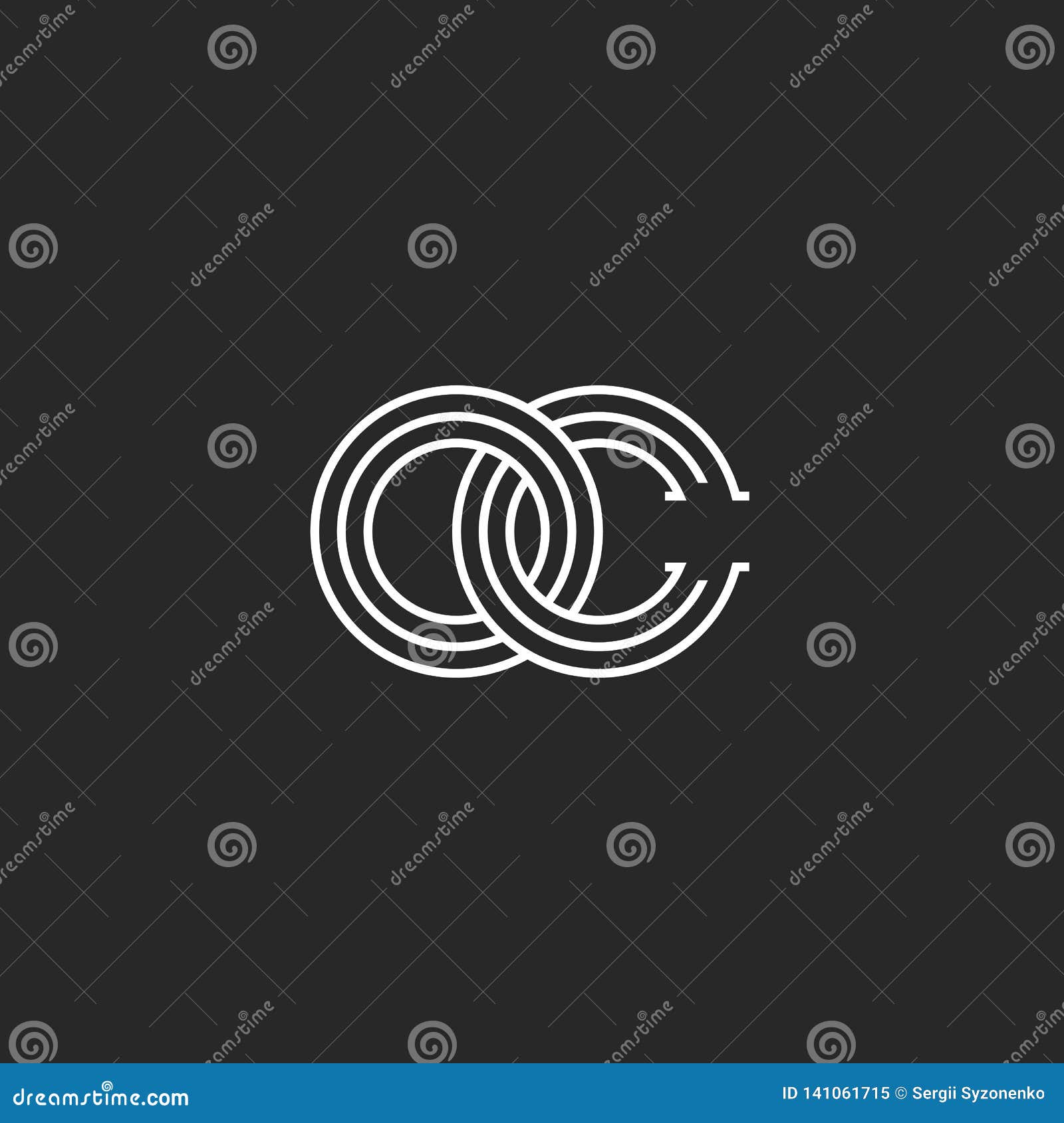 Two Intersection Letters OC Logo Monogram, CO Emblem Infinity Symbol, O ...