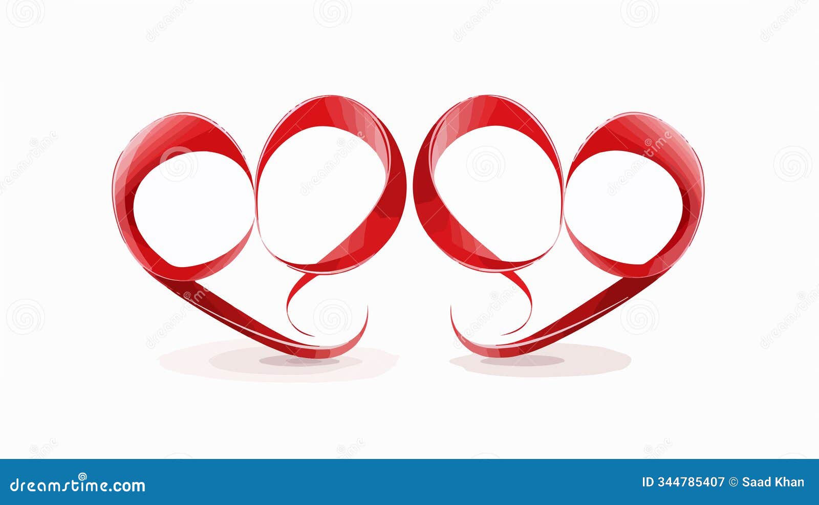Two Intertwined Hearts Vector Illustration Stock Vector - Illustration ...