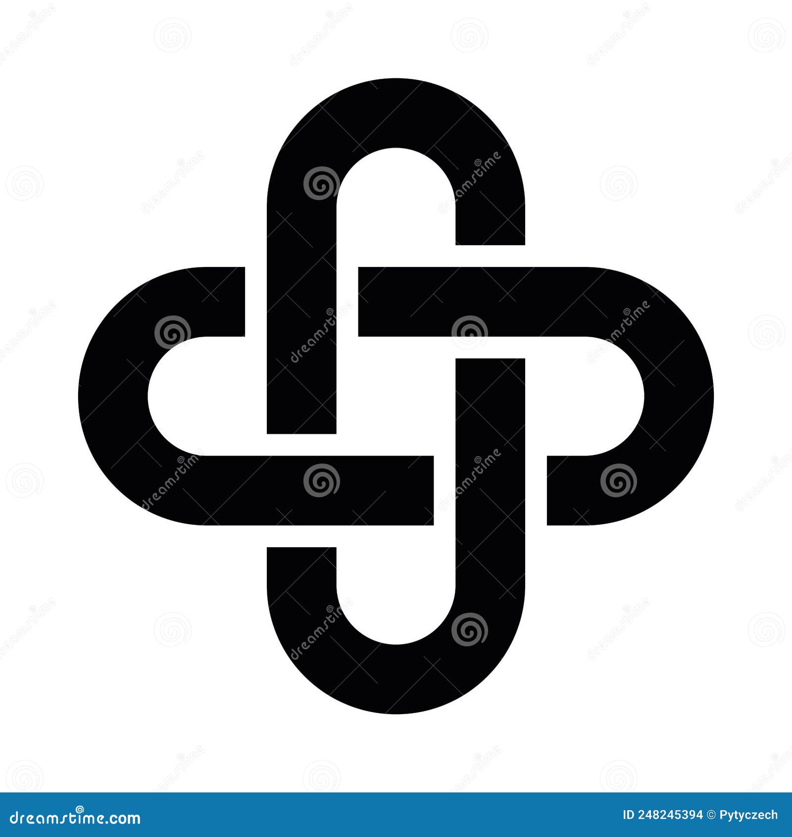 Two Intertwined Loops Vector Sign Stock Vector - Illustration of ...