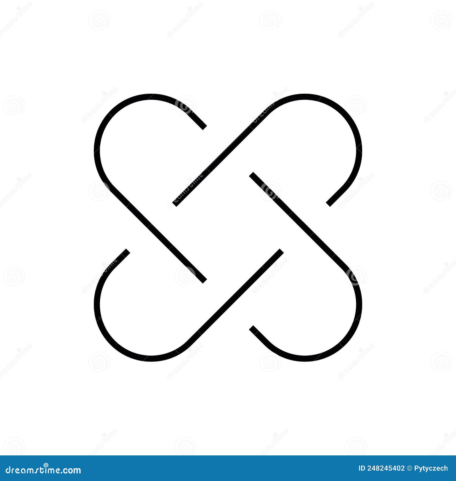 Two Intertwined Loops Vector Sign Stock Vector - Illustration of ...