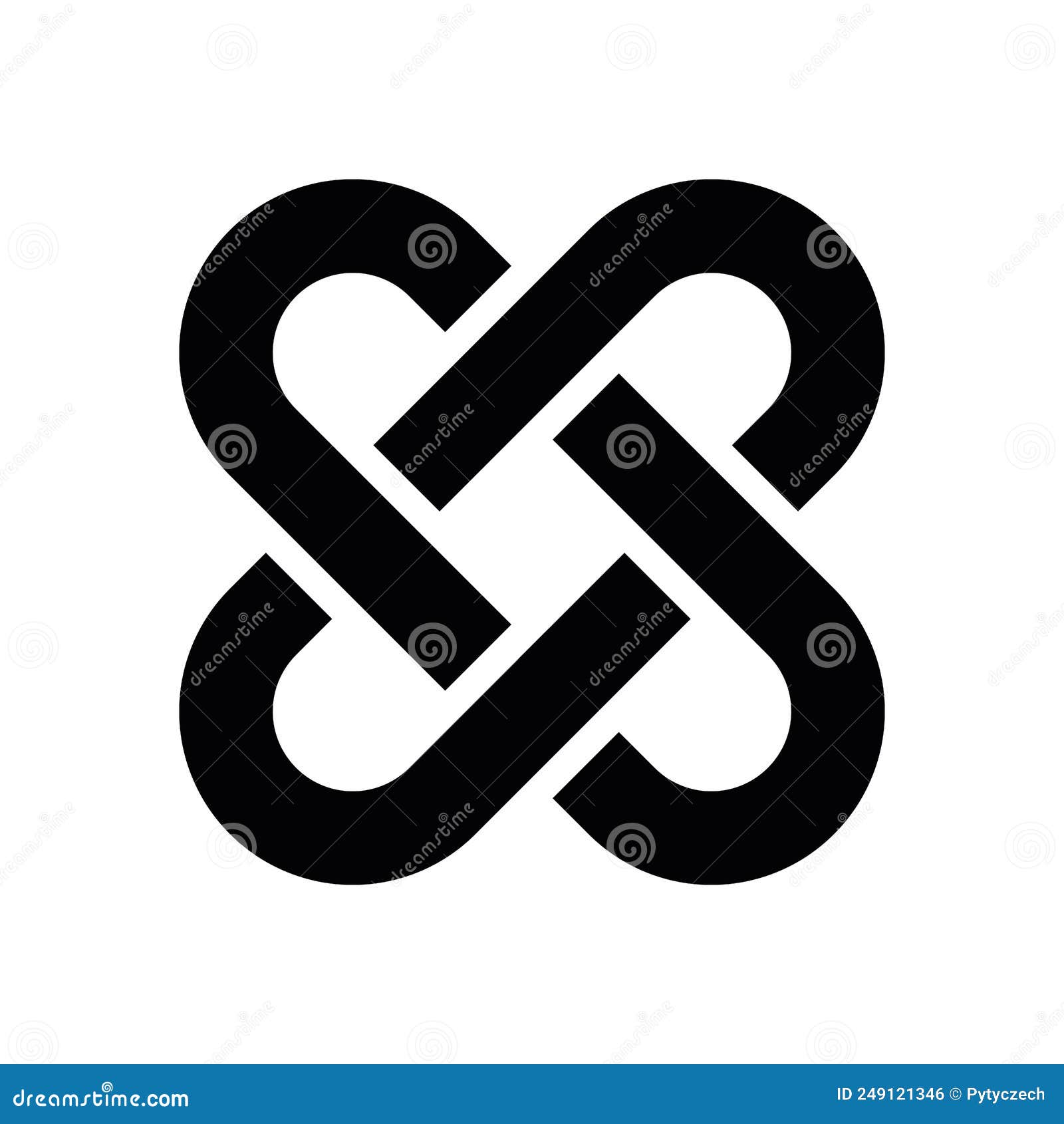 Two Intertwined Loops Vector Sign Stock Vector - Illustration of ...