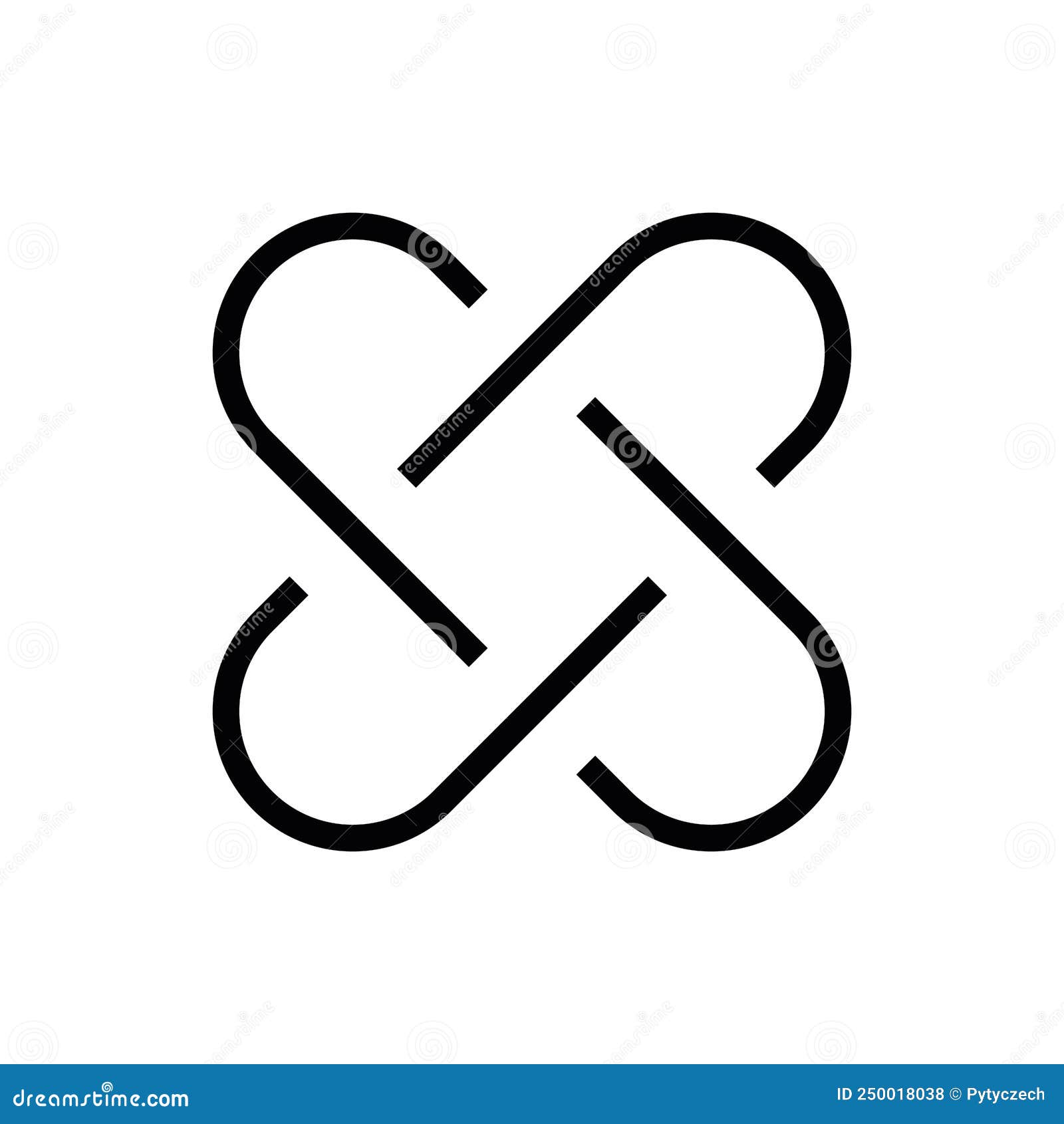 Two Intertwined Loops Vector Sign Stock Vector - Illustration of ...