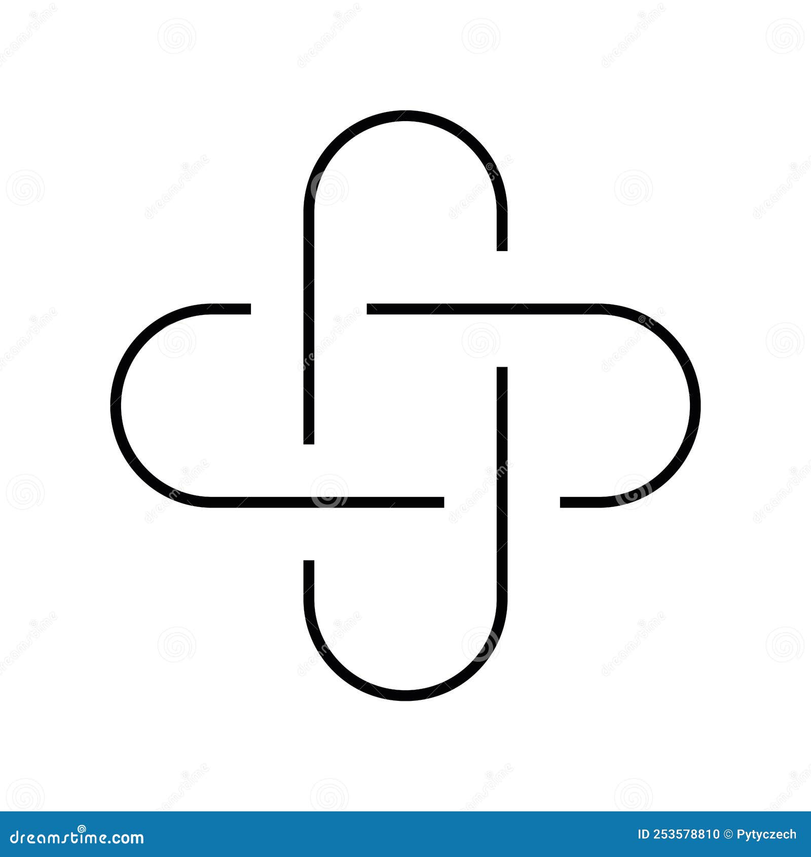 Two Intertwined Loops Vector Sign Stock Vector - Illustration of ...