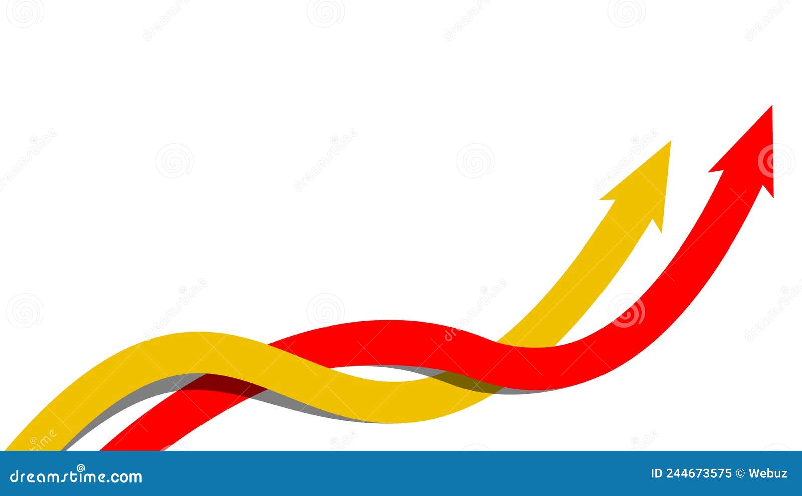 Two Intertwined Orange and Red Arrows on a White Background. the Trend ...