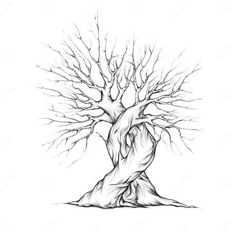 Two intertwined trees stock illustration. Illustration of grew - 55091762