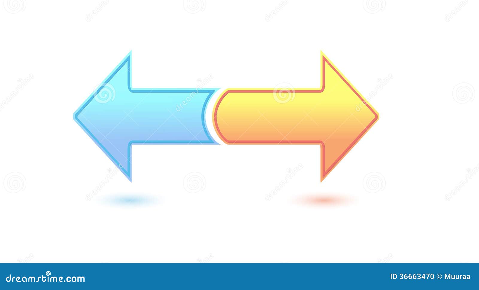 Two Inverse Arrows In Opposite Direction. Stock Vector Illustration ...