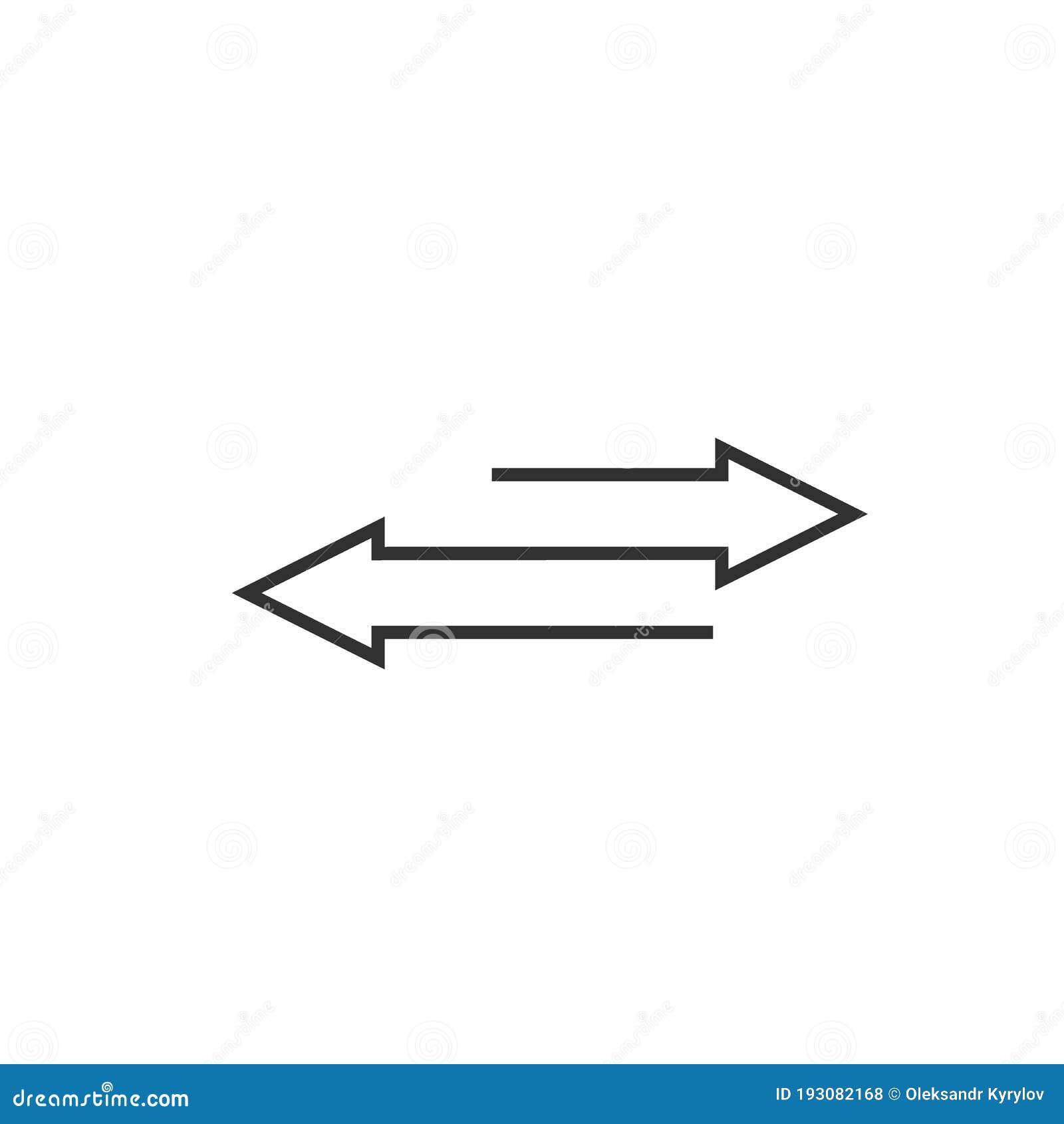 Two Inverse Arrows in Opposite Direction. Stock Vector Illustration ...