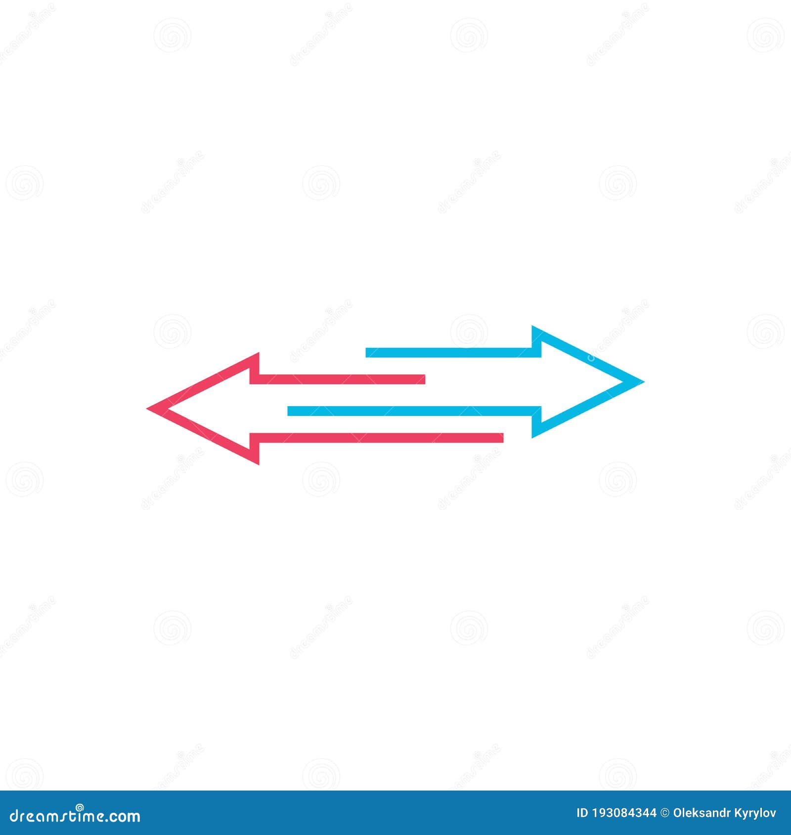 Two Inverse Arrows In Opposite Direction. Stock Vector Illustration ...