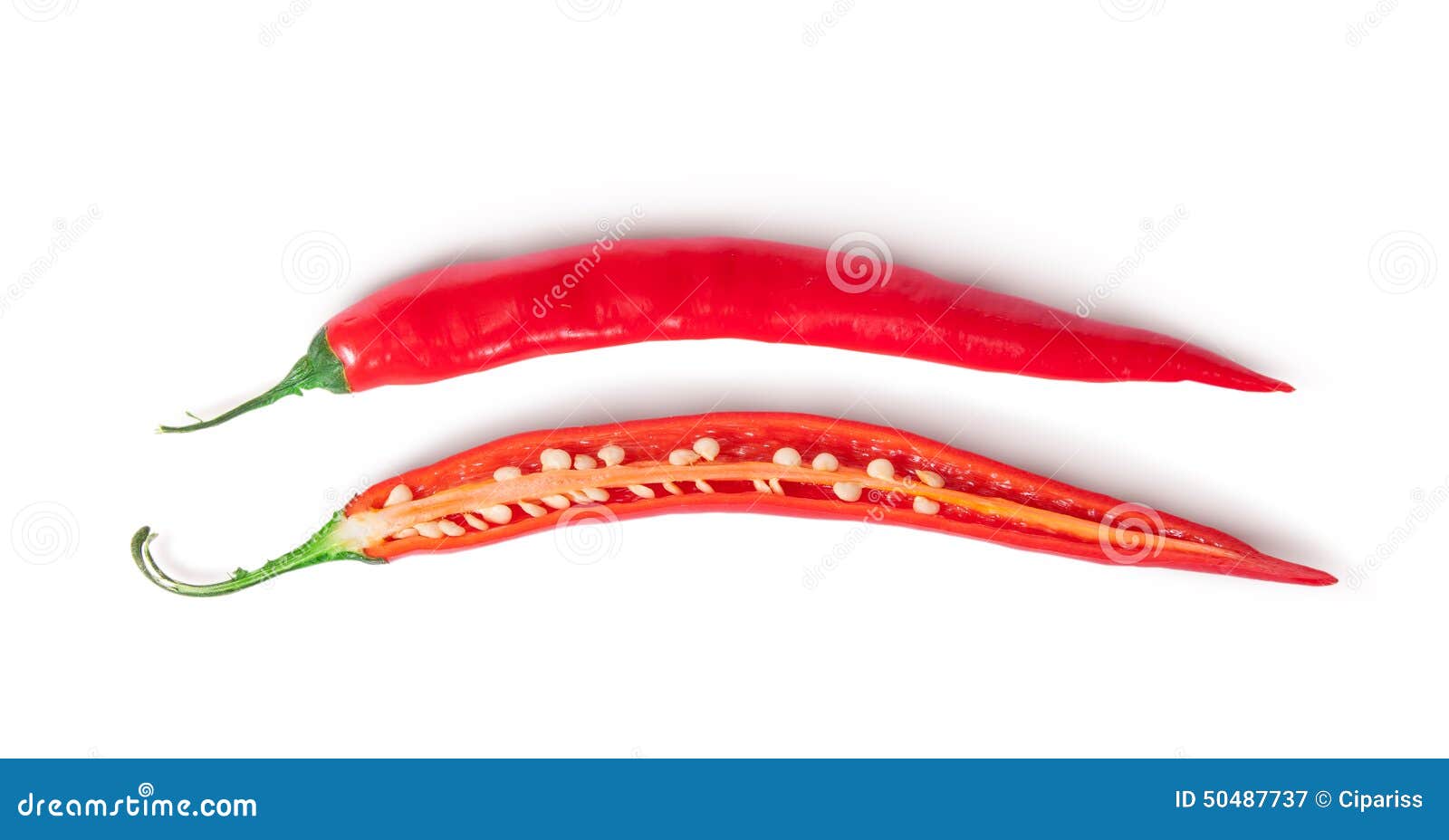 Two Inverted Halves of Red Chili Peppers Stock Image - Image of green ...