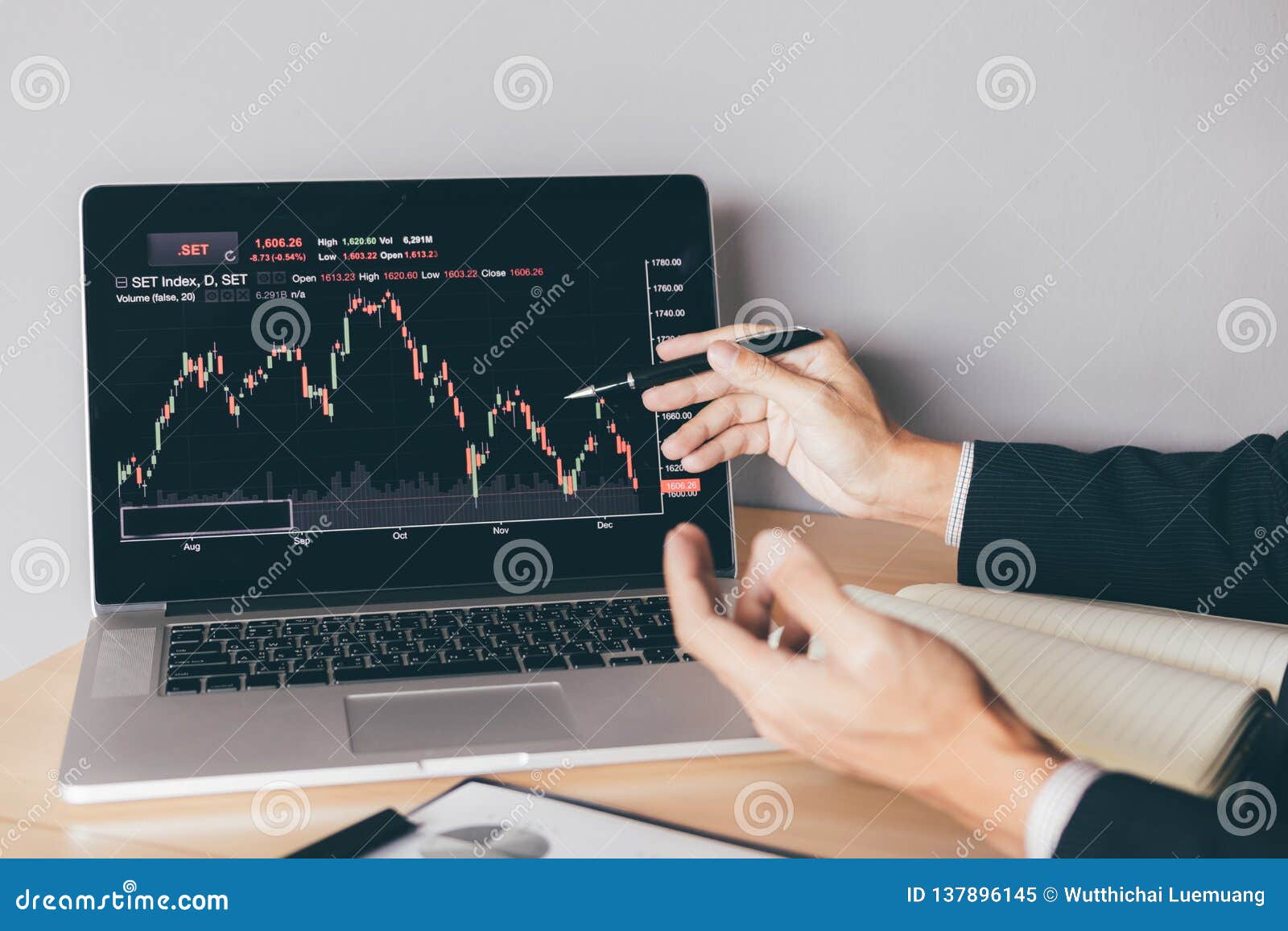 Two Investors Working Together are Analyzing the Stock Chart on the ...