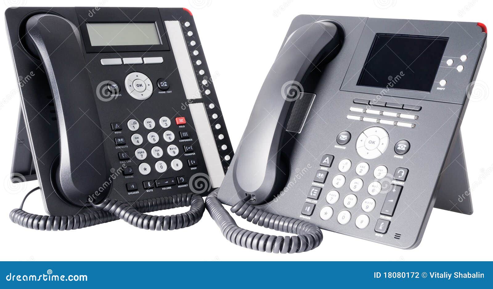 Two IP telephones stock photo. Image of handset, dial - 18080172
