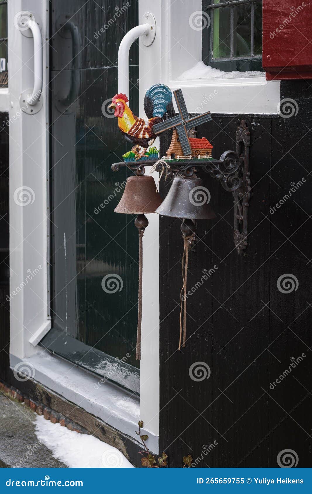 Two Iron Bells on the Wall of the House Stock Image - Image of ...