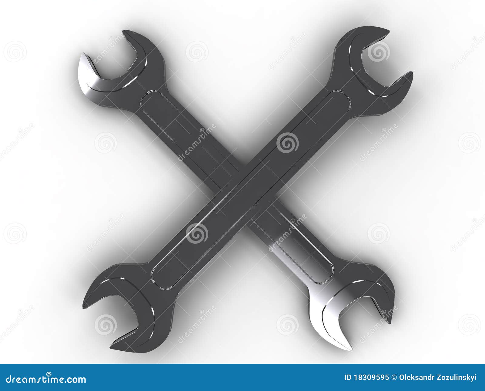 Two Iron Wrenches Lying on a Cross â„–1 Stock Illustration ...