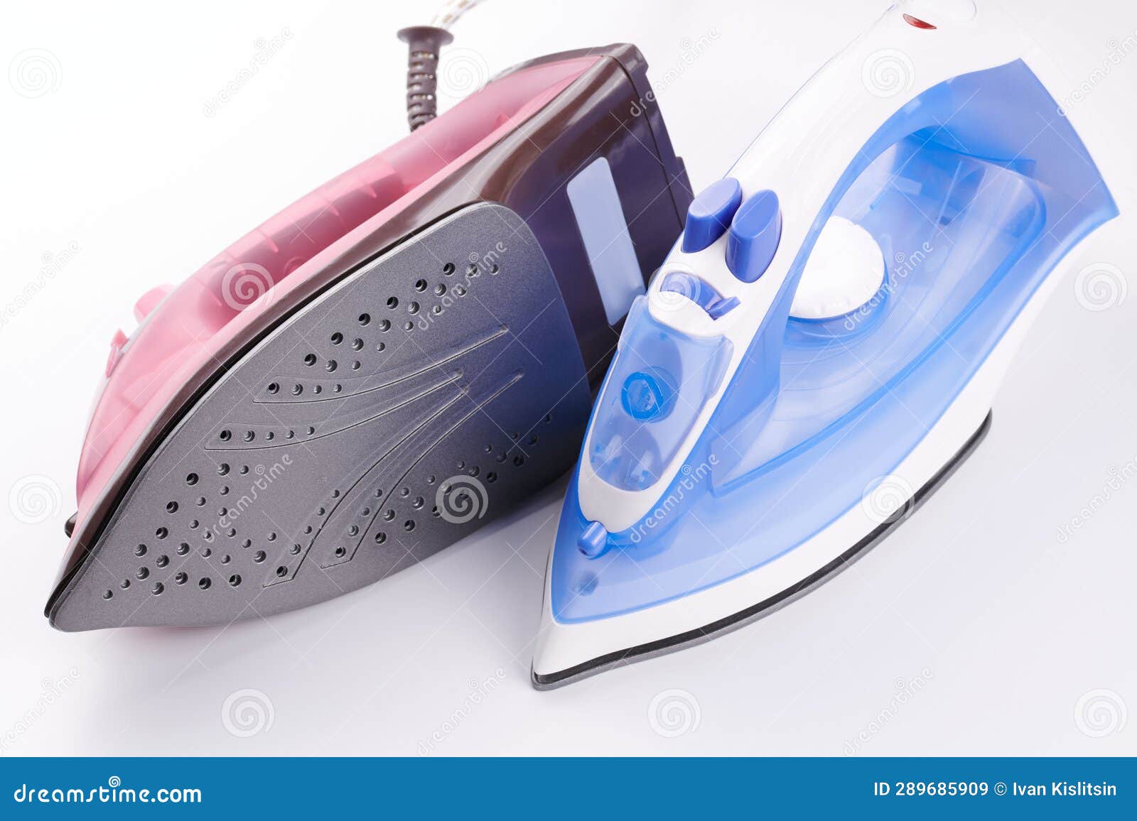 Two Irons Isolated on White Background Stock Image - Image of textile ...