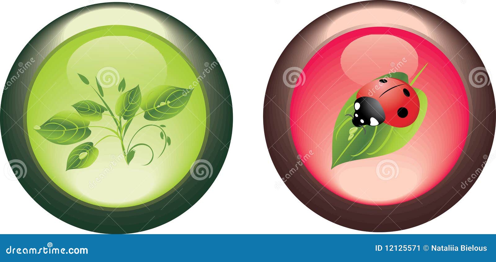 Two Isolated Buttons. Spring Concept Stock Vector - Illustration of ...