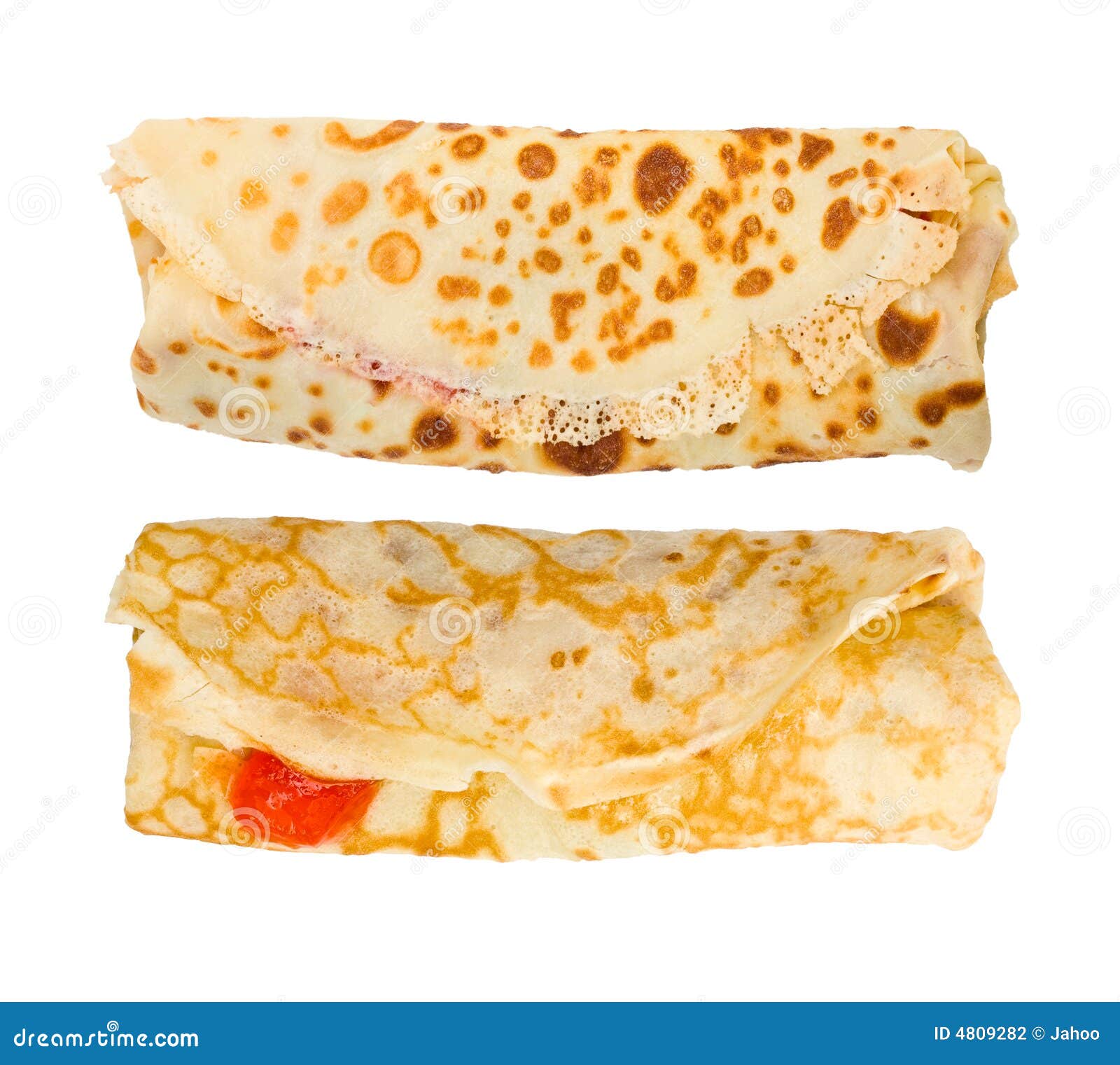 Two Isolated Crepes on White Background Stock Photo - Image of folded ...