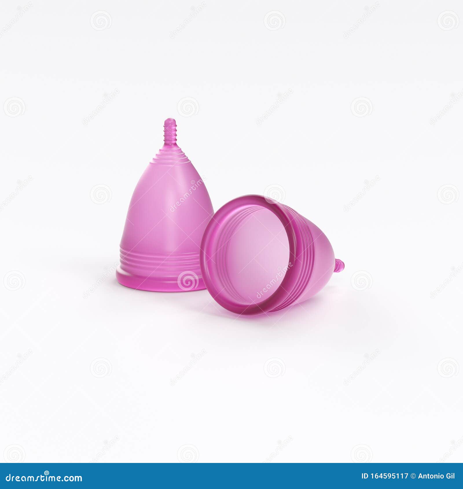 Two Isolated Pink Menstrual Cups Stock Image - Image of background ...