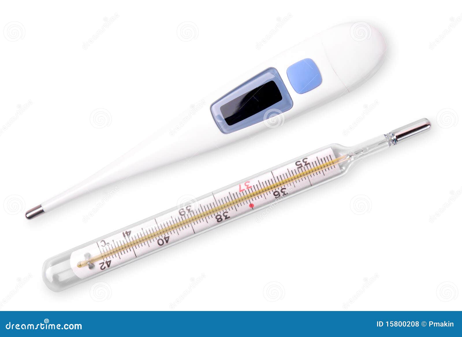 Two Isolated Thermometers On A White Background Royalty Free Stock ...