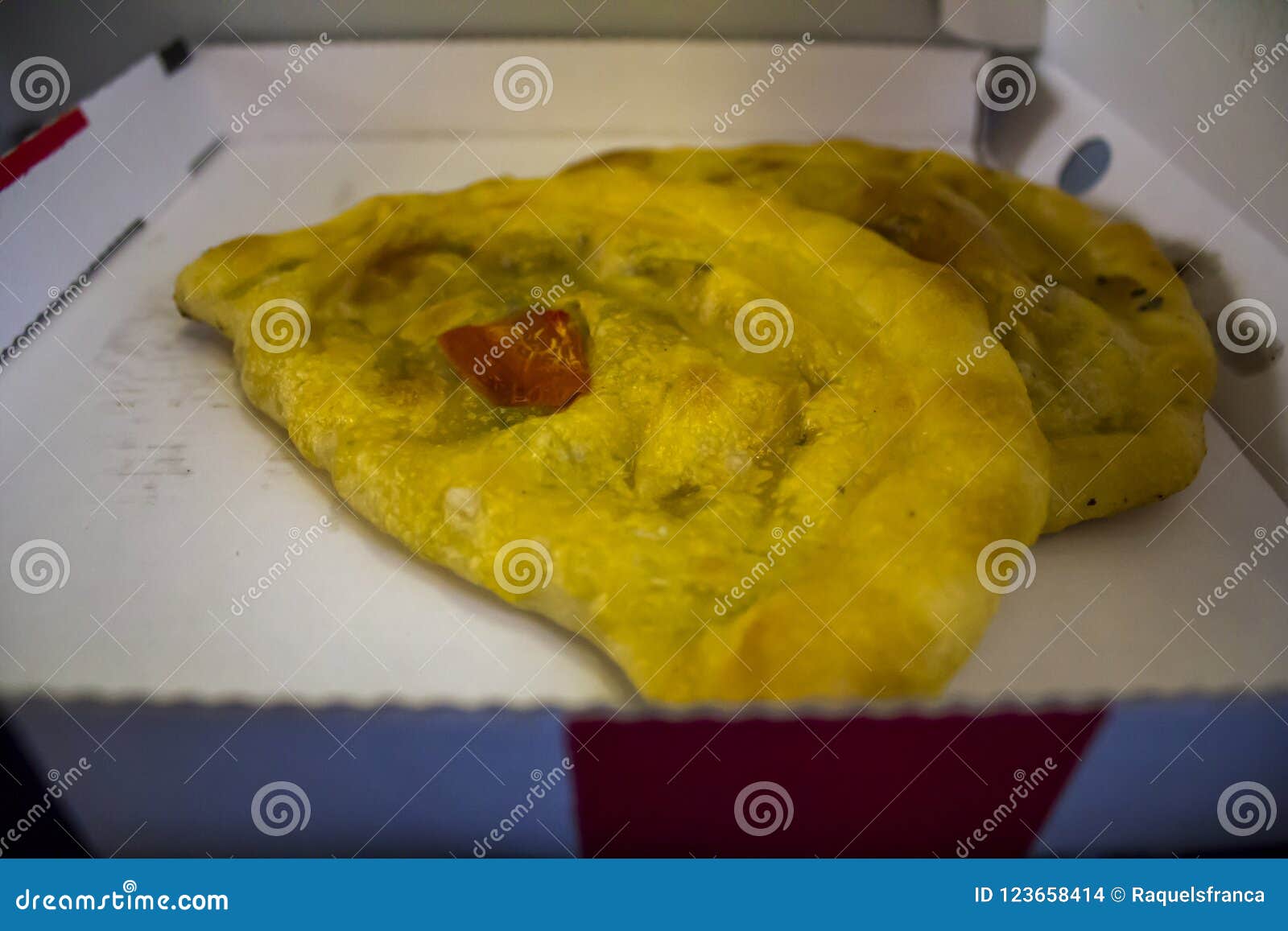Two Italian Calzones on Box Stock Photo - Image of lunch, sauce: 123658414