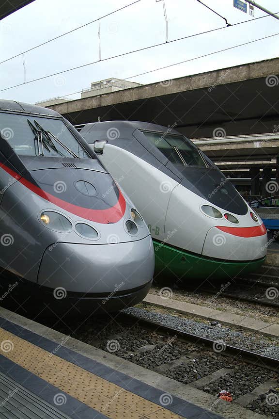 Two Italian express trains stock image. Image of express - 940963