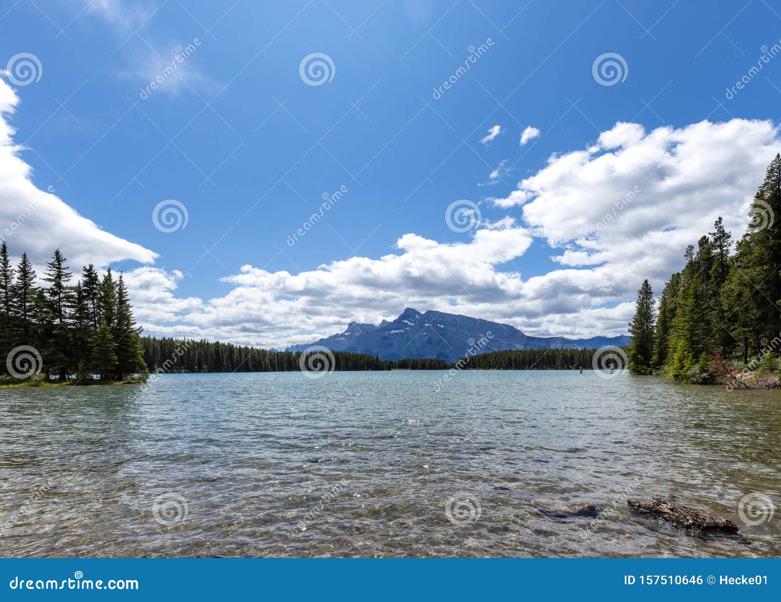 Two Jack Lake at Banff in Canada Stock Photo - Image of travel, nature ...