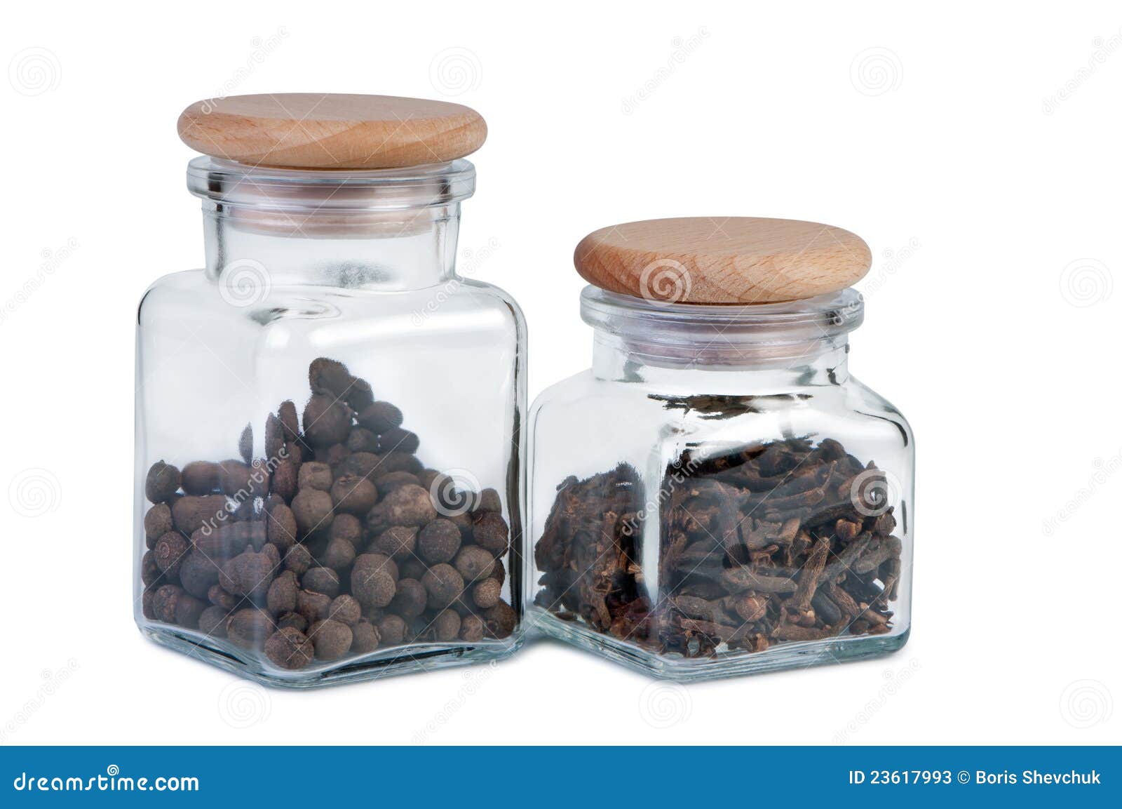 Two Jars of Spices on White Stock Image - Image of transparent, pungent ...