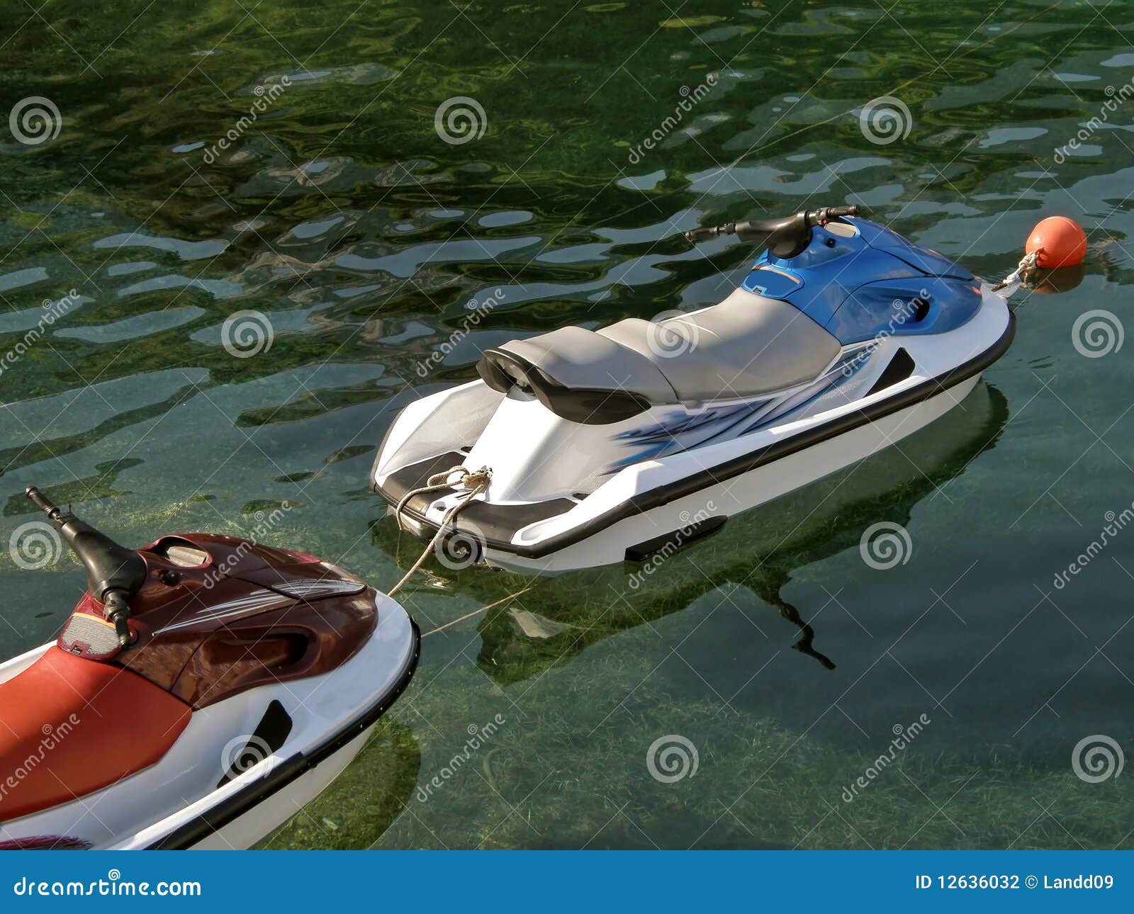 Two jet ski on sea stock photo. Image of propulsion, harbor - 12636032