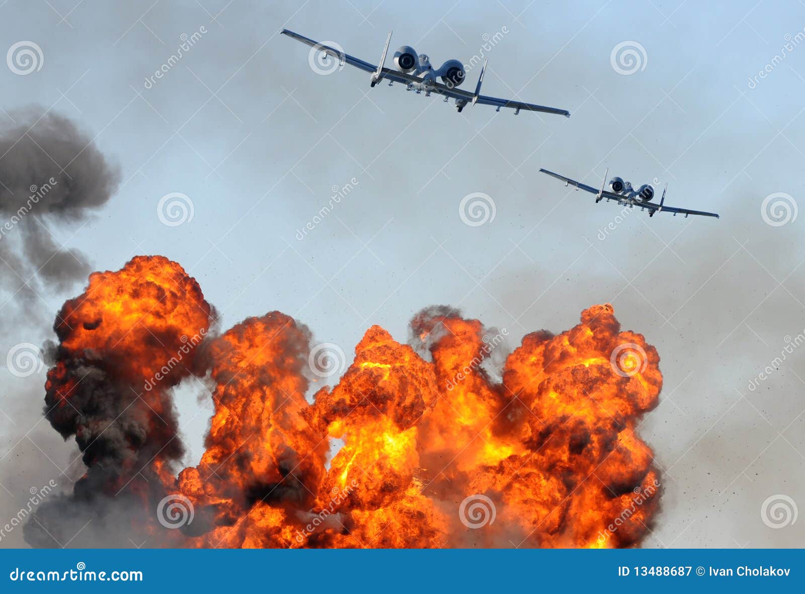 Two jetfighter attacking stock image. Image of fighters - 13488687