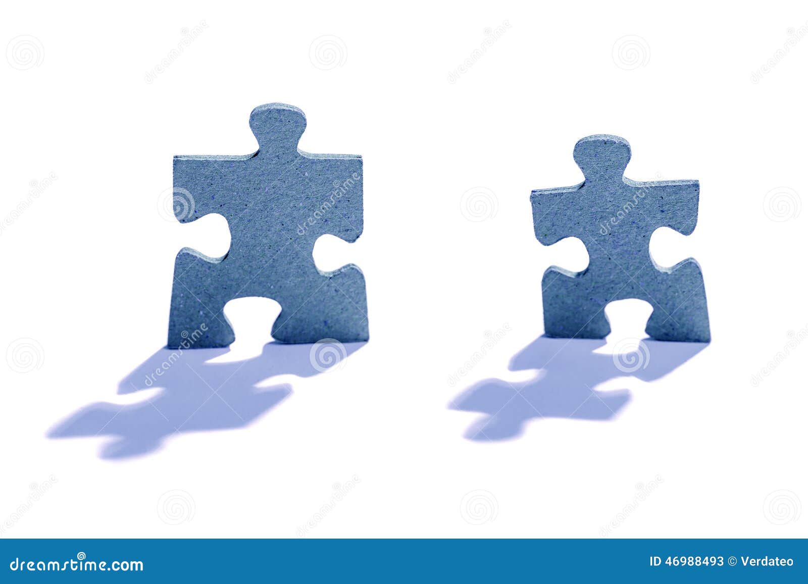 Two Jigsaw Puzzle Pieces on White Stock Image - Image of object, white ...