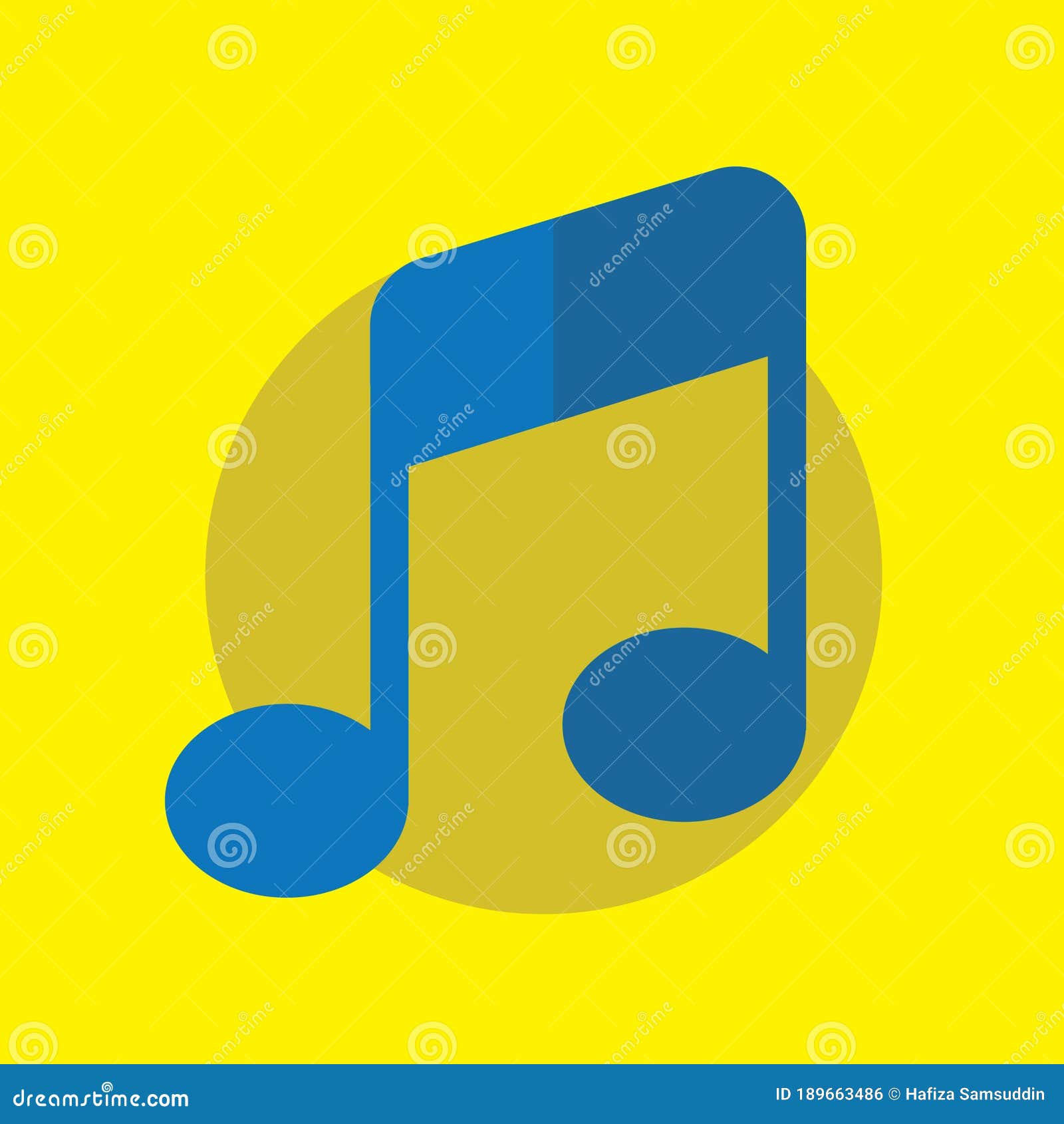 Two Joined Quavers Music Note. Vector Illustration Decorative Design ...
