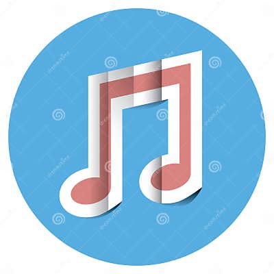 Two Joined Quavers Music Note. Vector Illustration Decorative Design ...