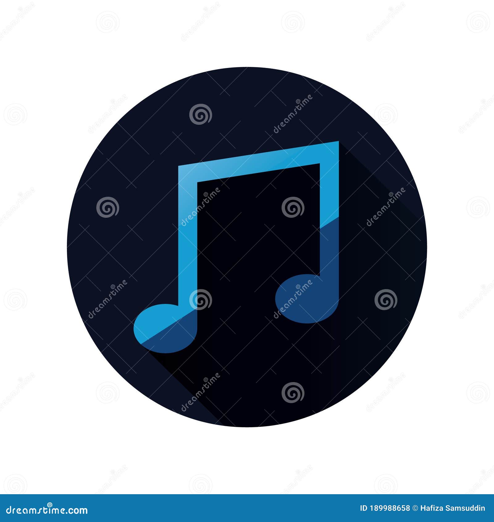 Two Joined Quavers Music Note. Vector Illustration Decorative Design ...