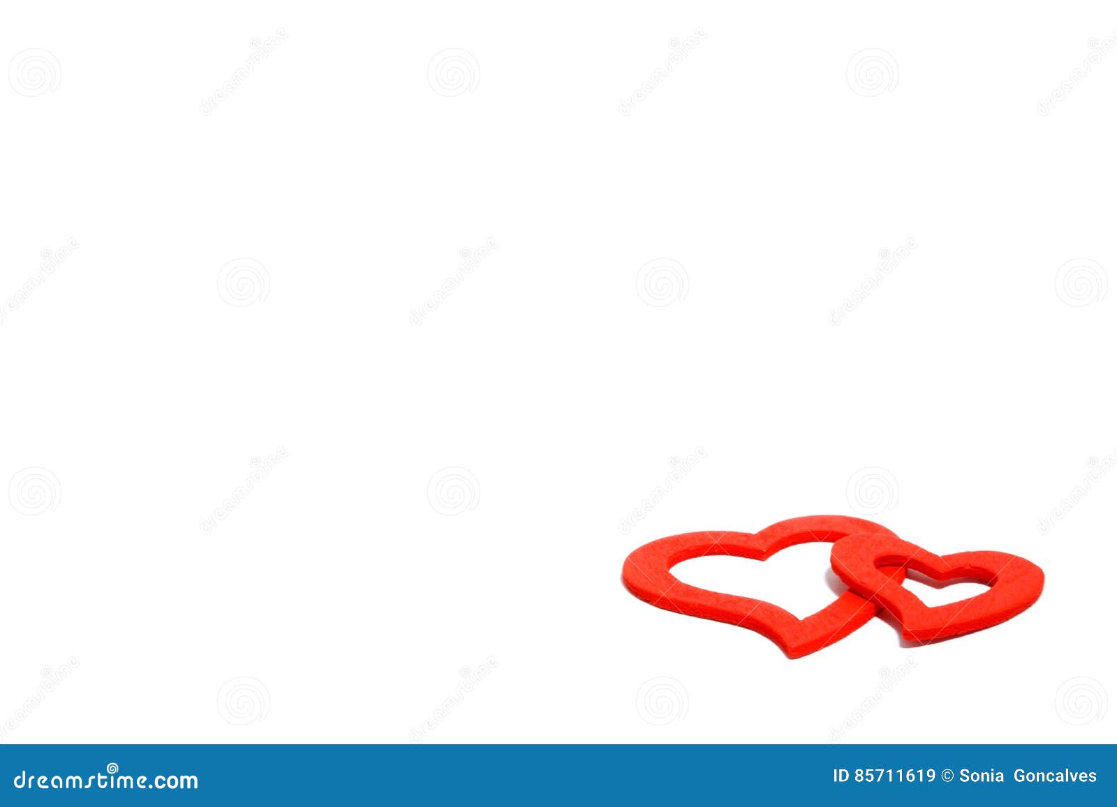 Two Joined Red Hearts on White Background Stock Image - Image of ...