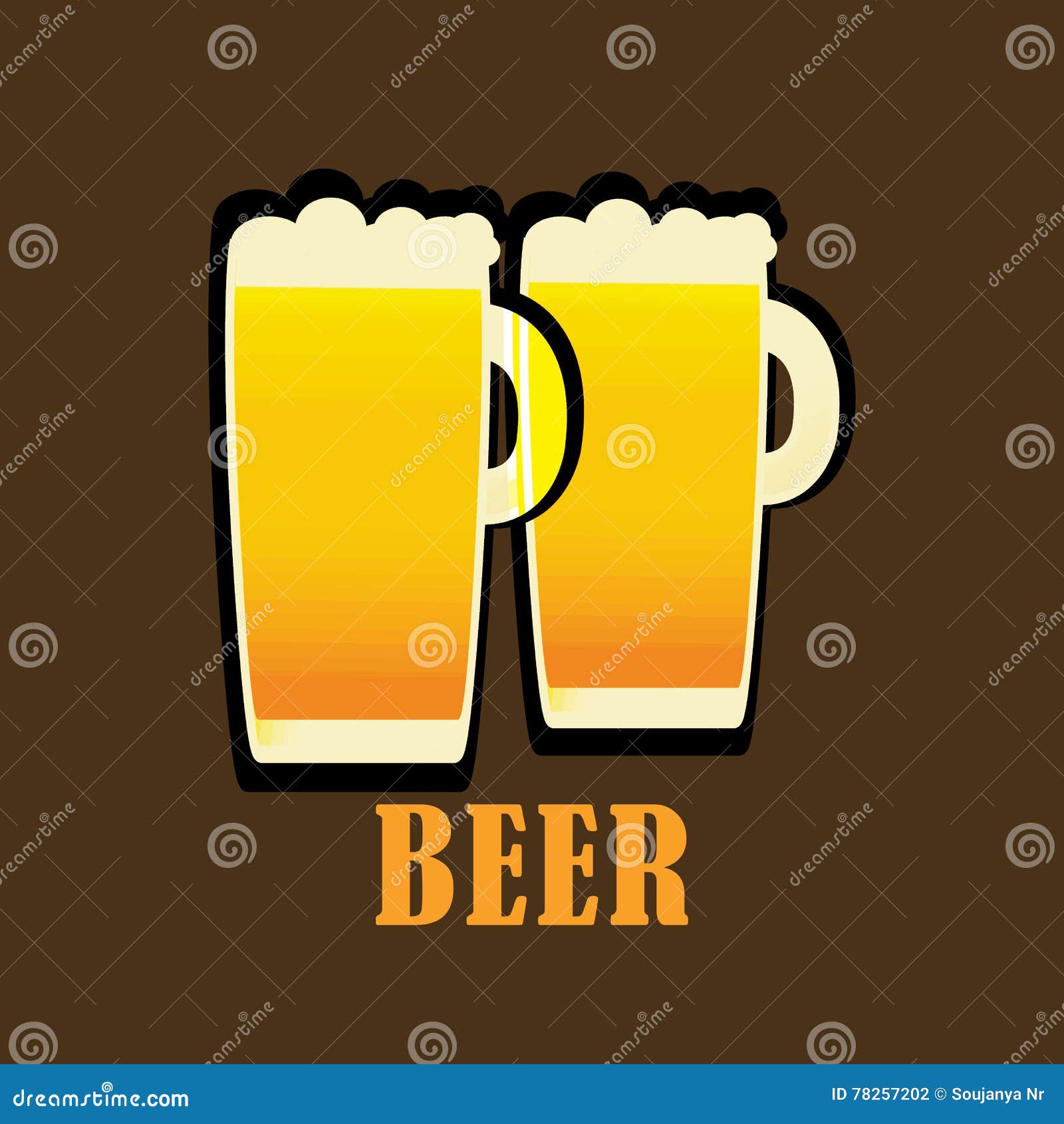 Two Jugs of Fresh Beer Logo Stock Vector - Illustration of freshness ...