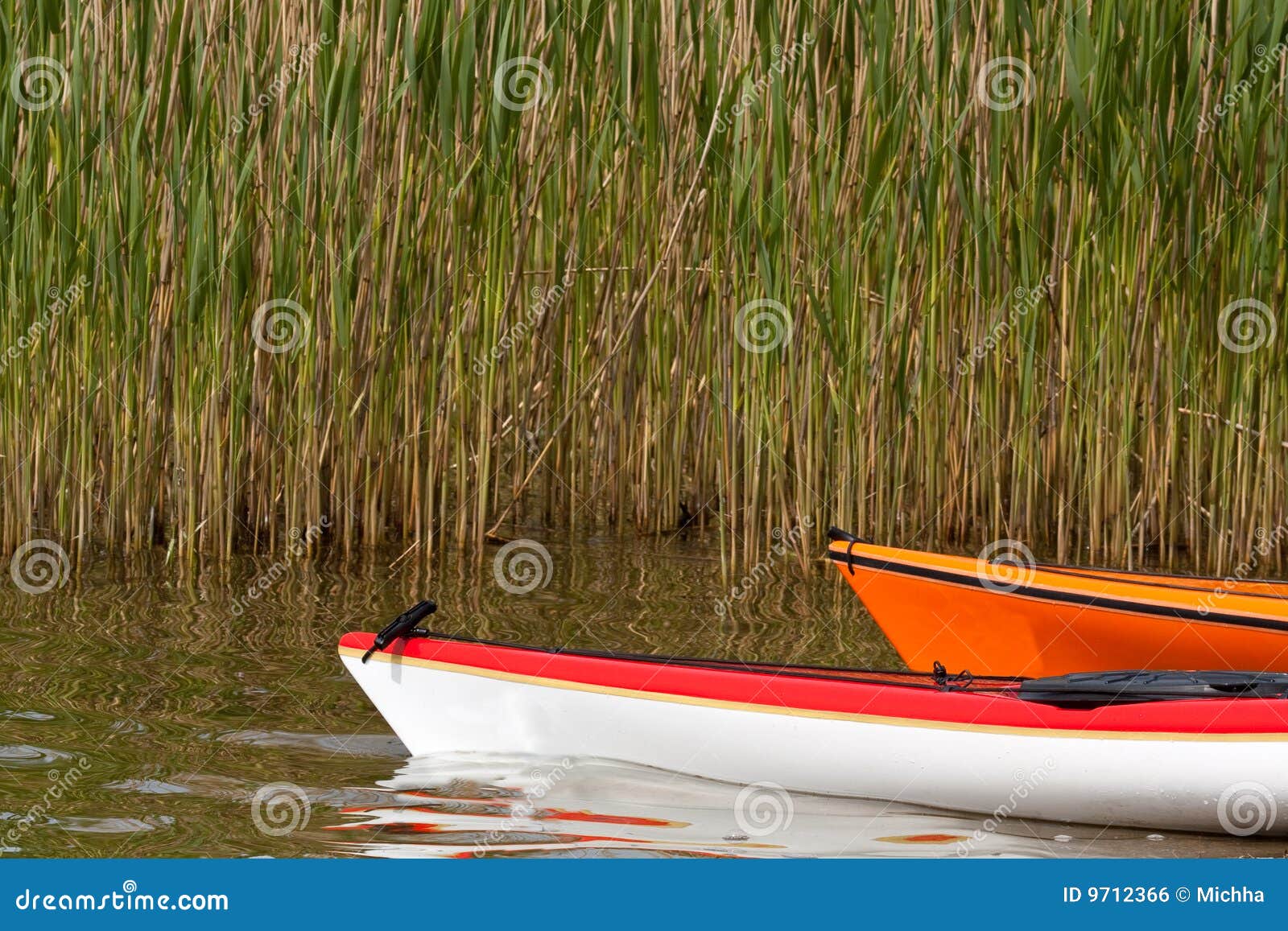 Two kajaks stock photo. Image of grass, summer, reed, water - 9712366