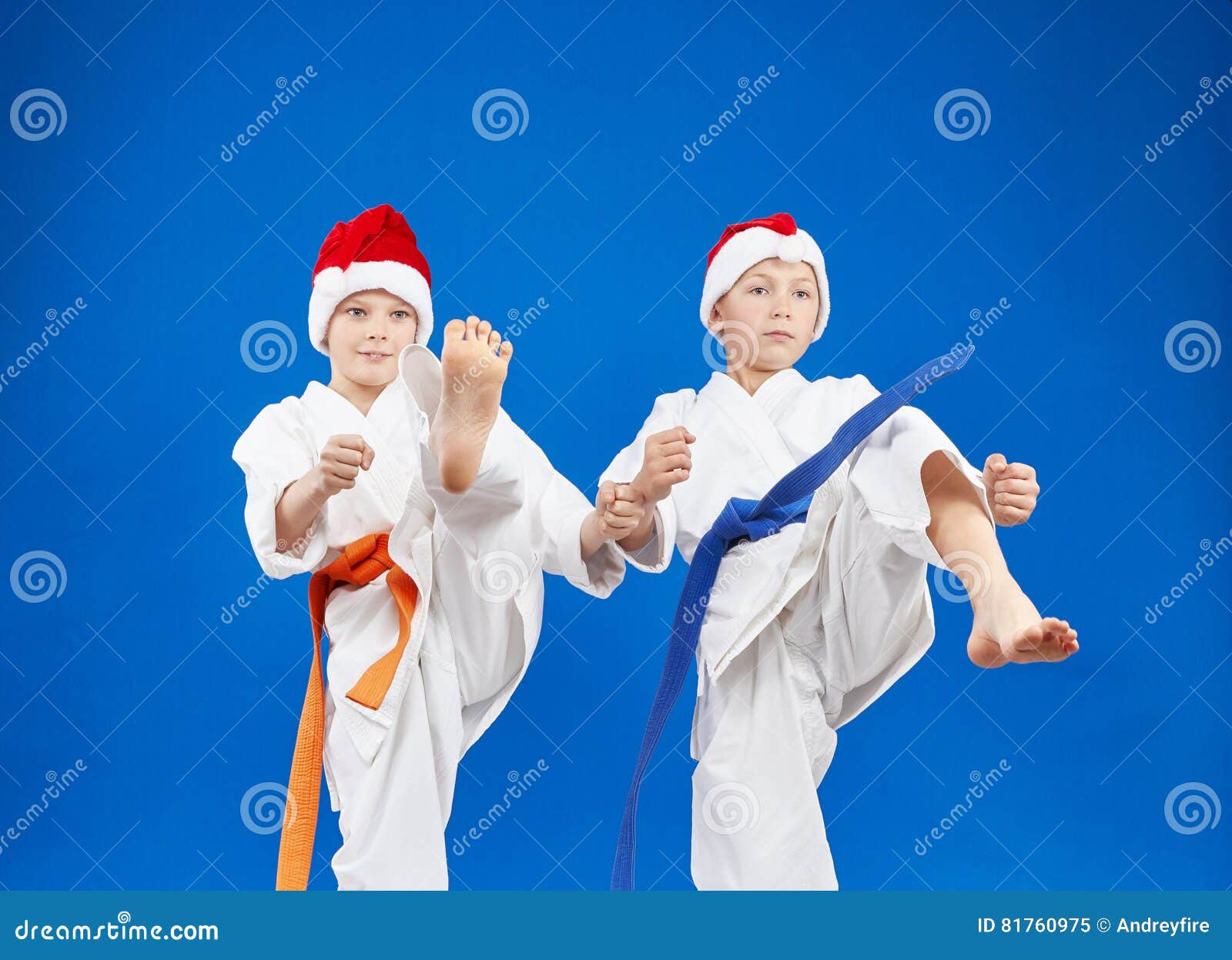 Two Karateka are Beating Kick Leg Stock Image - Image of belt, karate ...