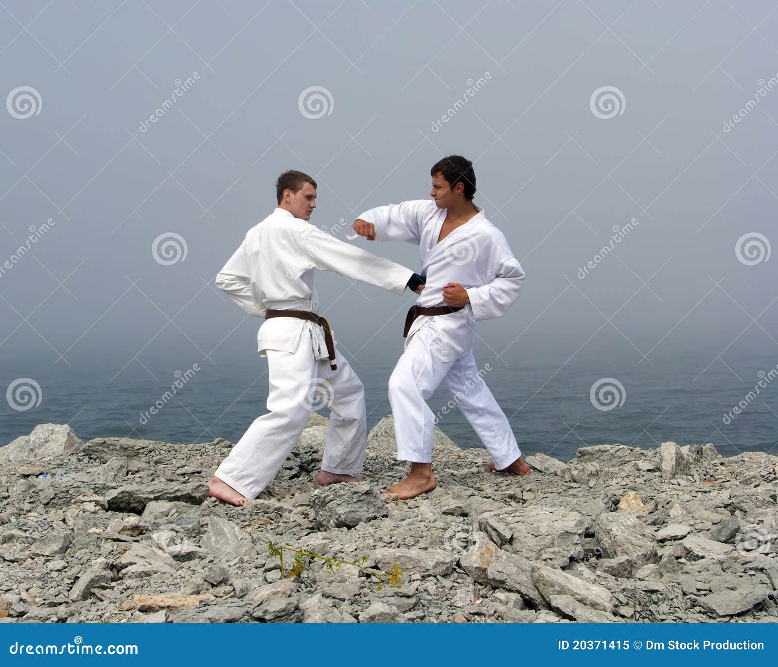 Two karateka fight stock image. Image of russian, blond - 20371415