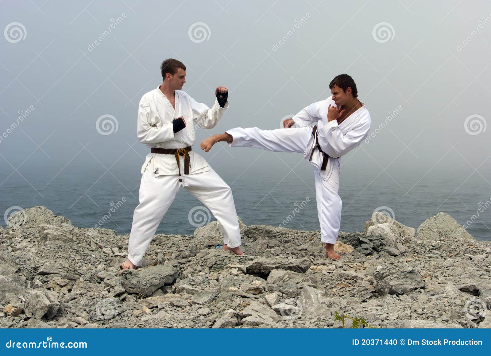 Two karateka fight stock photo. Image of blond, competition - 20371440