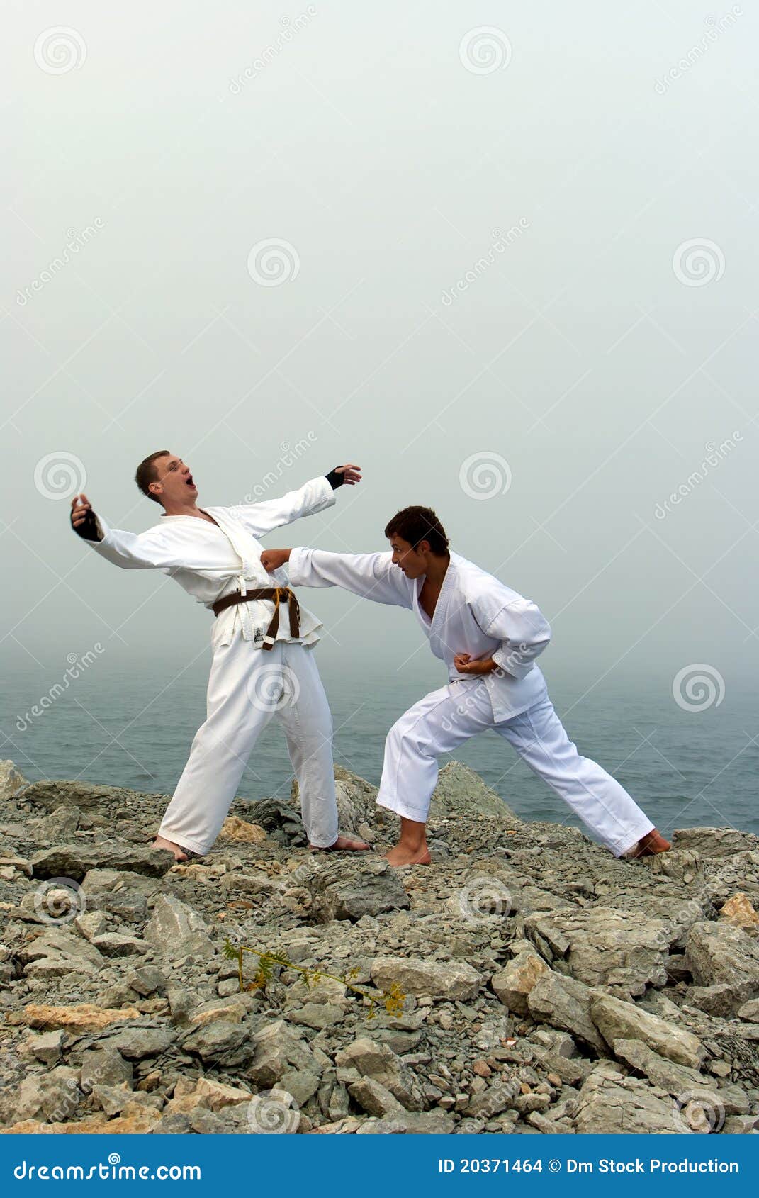 Two karateka fight stock photo. Image of punch, competition - 20371464