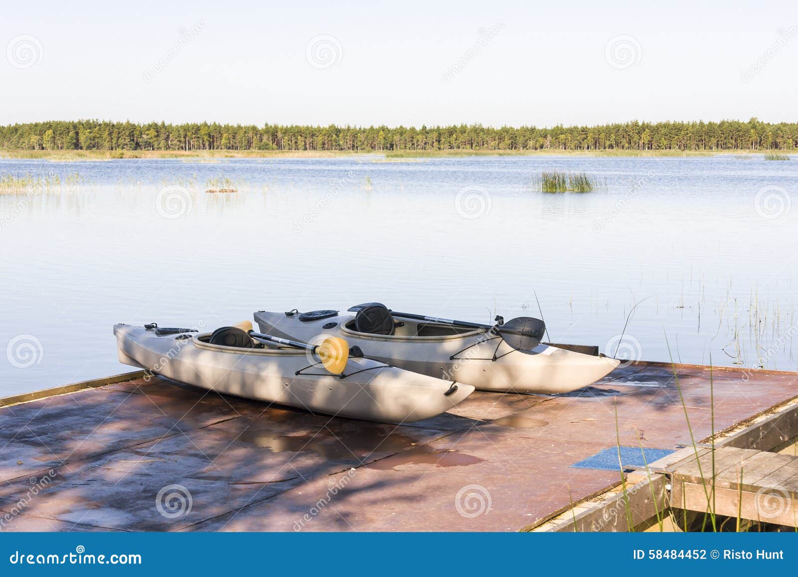 Two Kayaks on a Boat Bridge Stock Photo - Image of yellow, boat: 58484452
