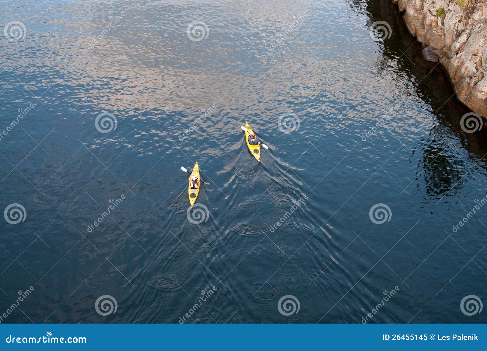 Two Kayaks - View from Above Stock Image - Image of summer, water: 26455145