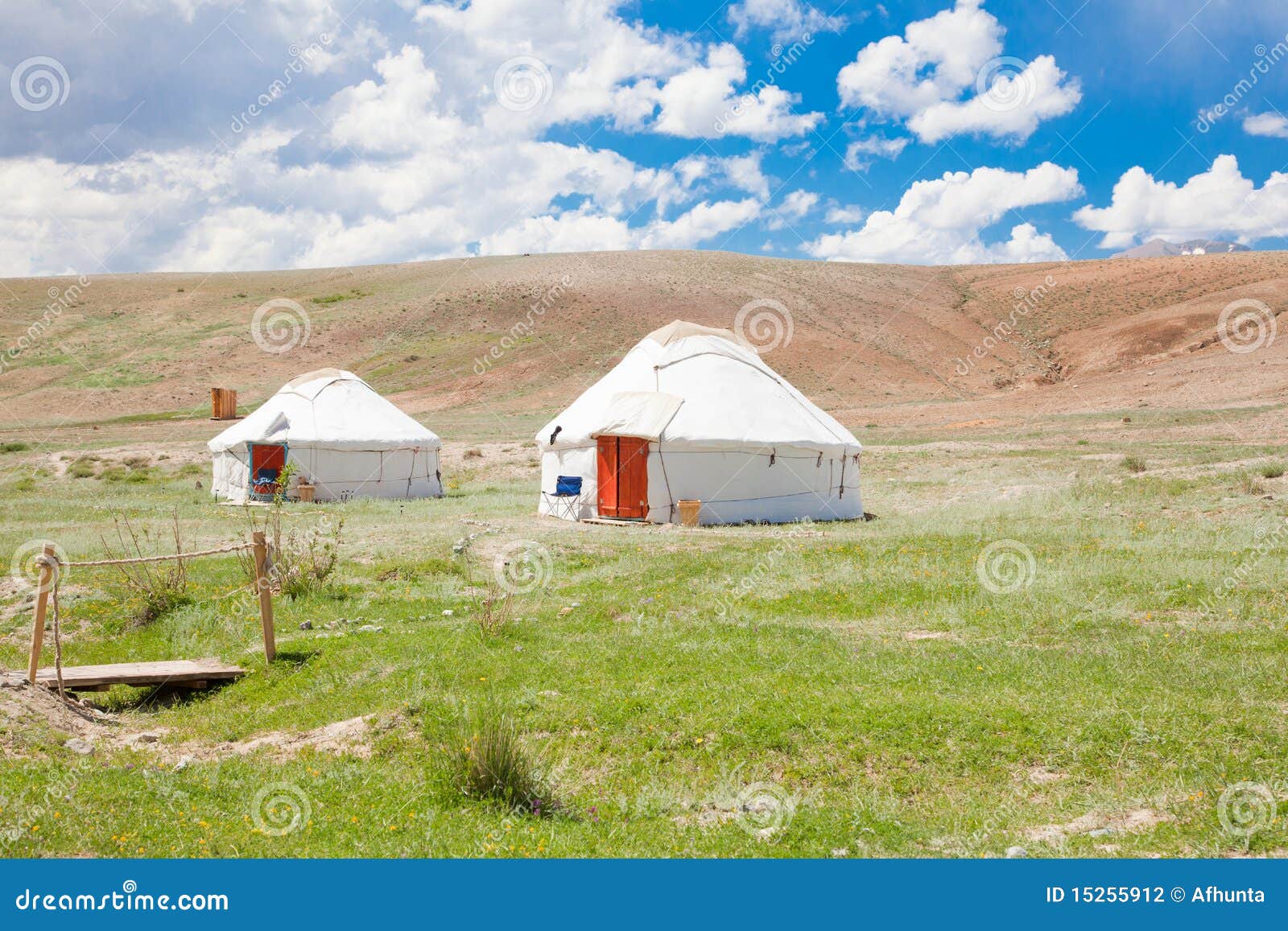 Two Kazakh yurt stock photo. Image of land, kazakh, life - 15255912