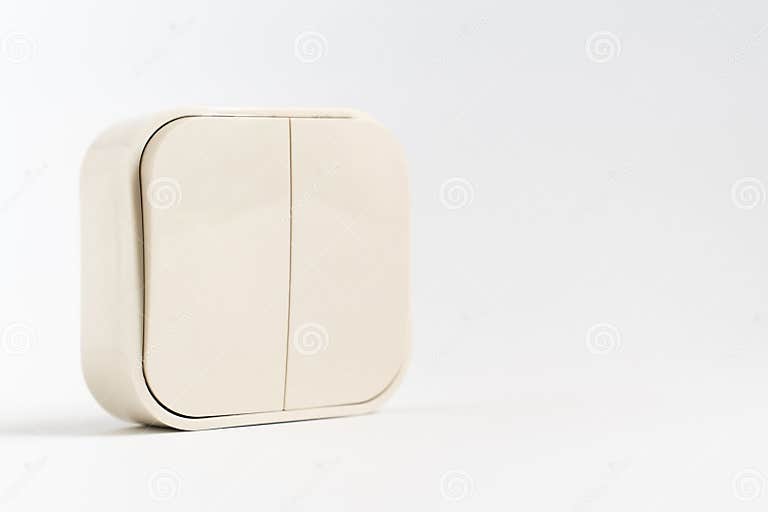 Two-key Light Switch on a White Background. Stock Image - Image of ...