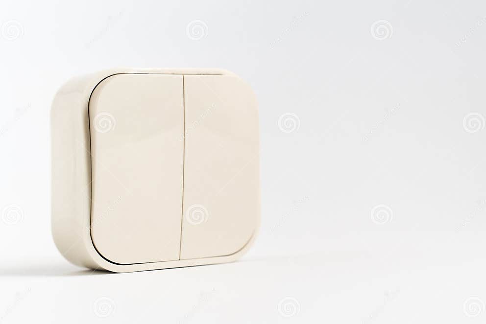 Two-key Light Switch on a White Background. Stock Image - Image of ...
