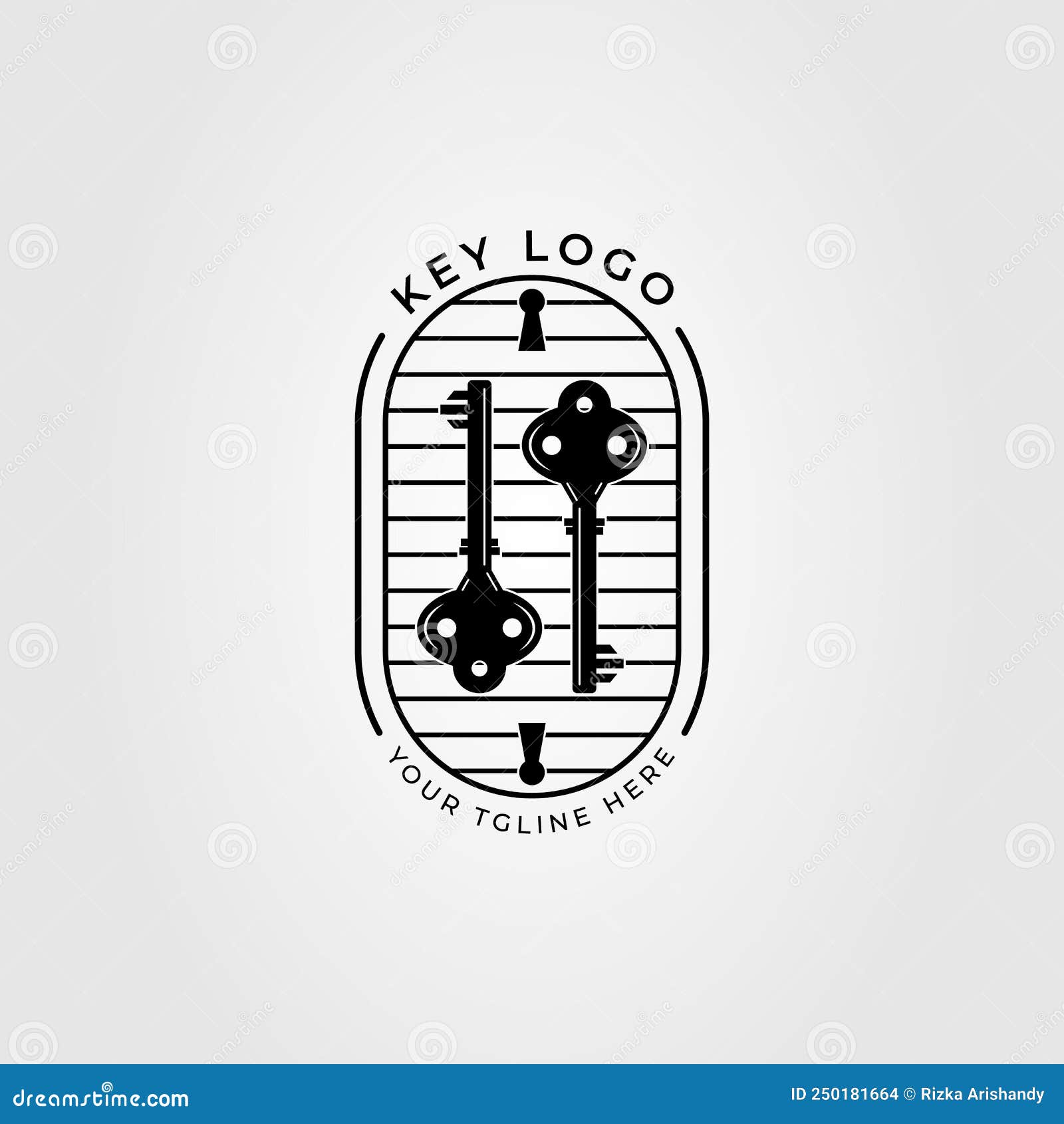Two Key and Lock or Keyhole Logo Vector Illustration Design. Stock ...