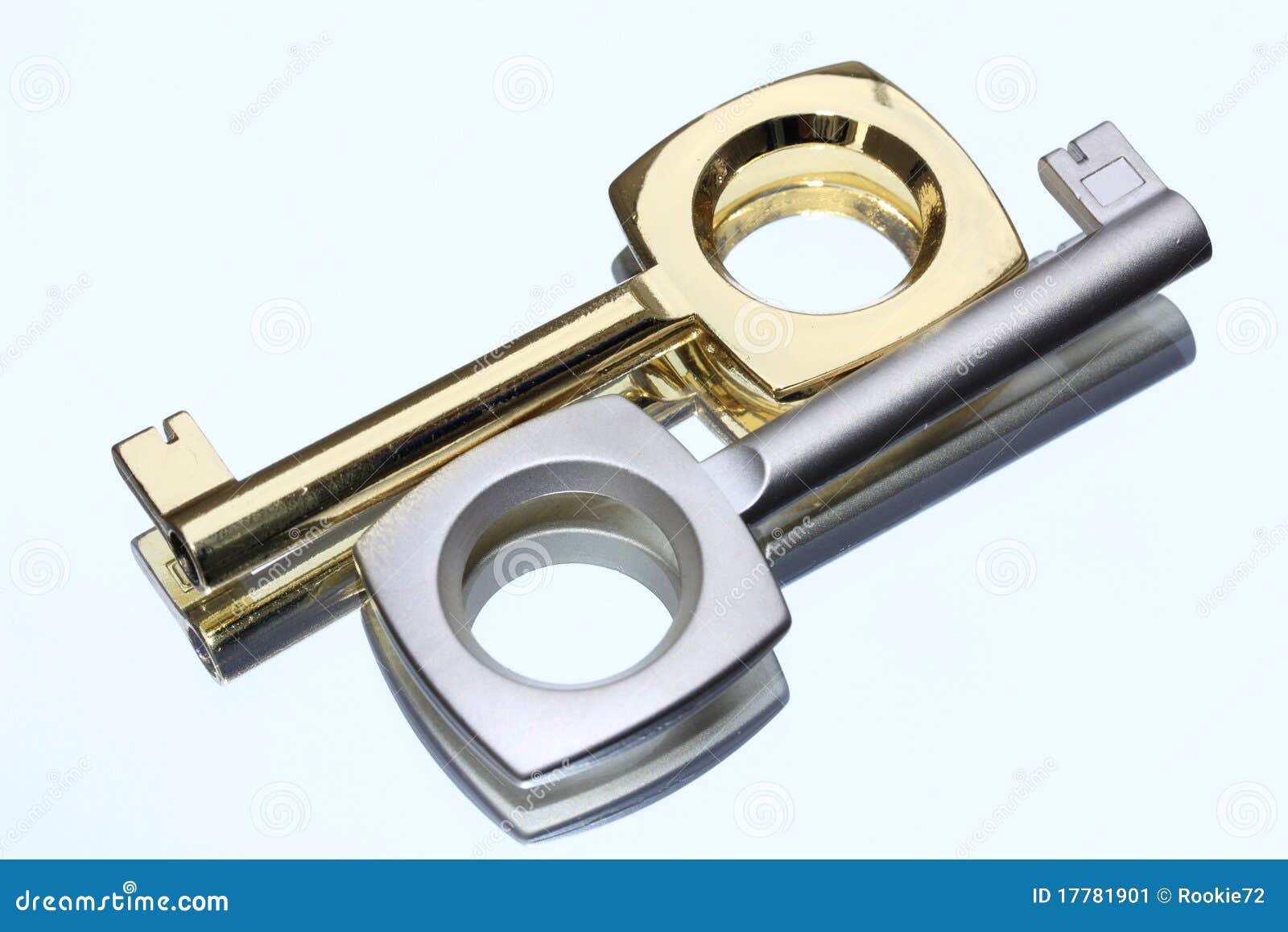 Two keys stock image. Image of close, reflection, locking - 17781901