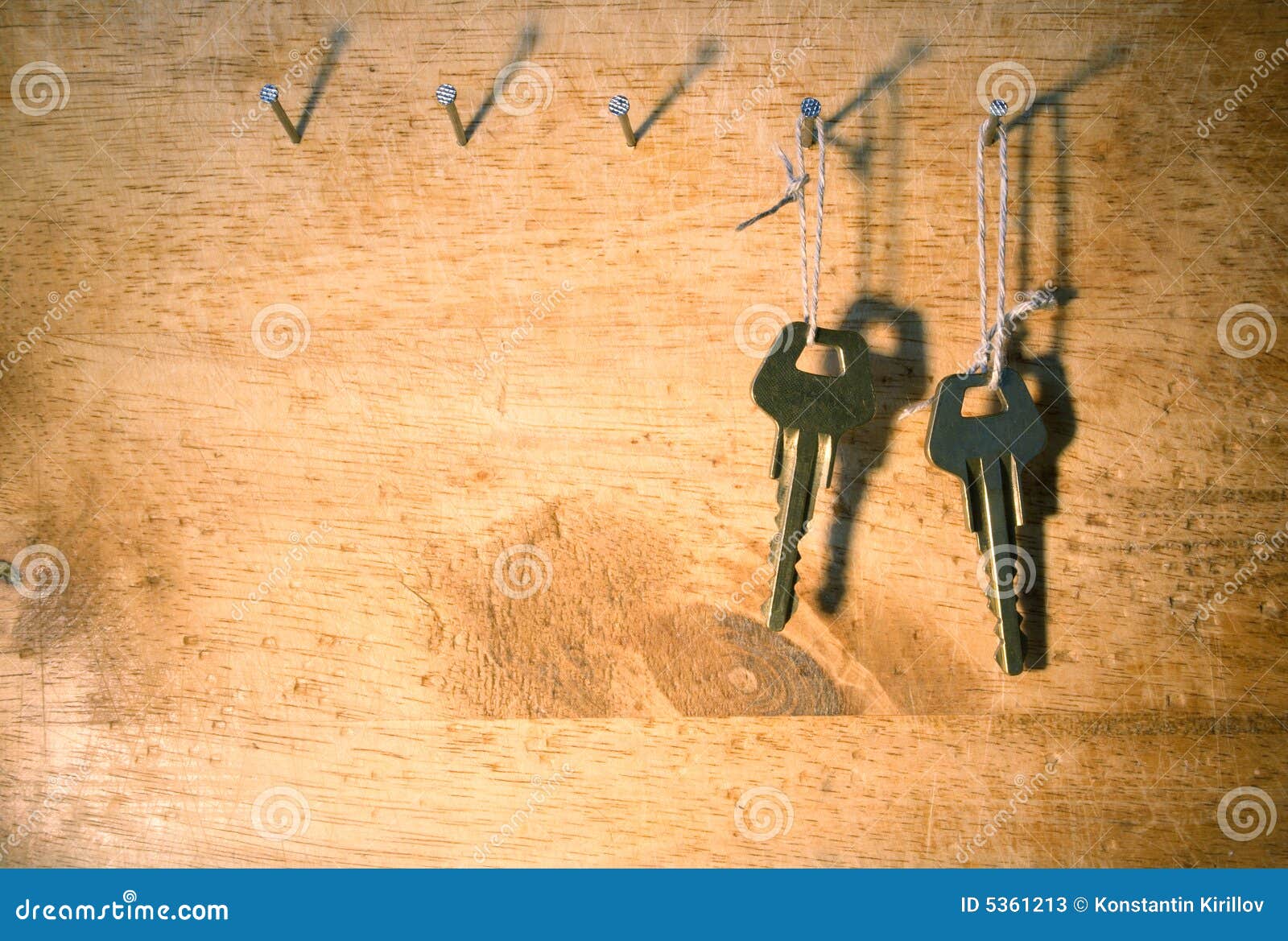 Two keys stock image. Image of wall, wooden, hang, board - 5361213