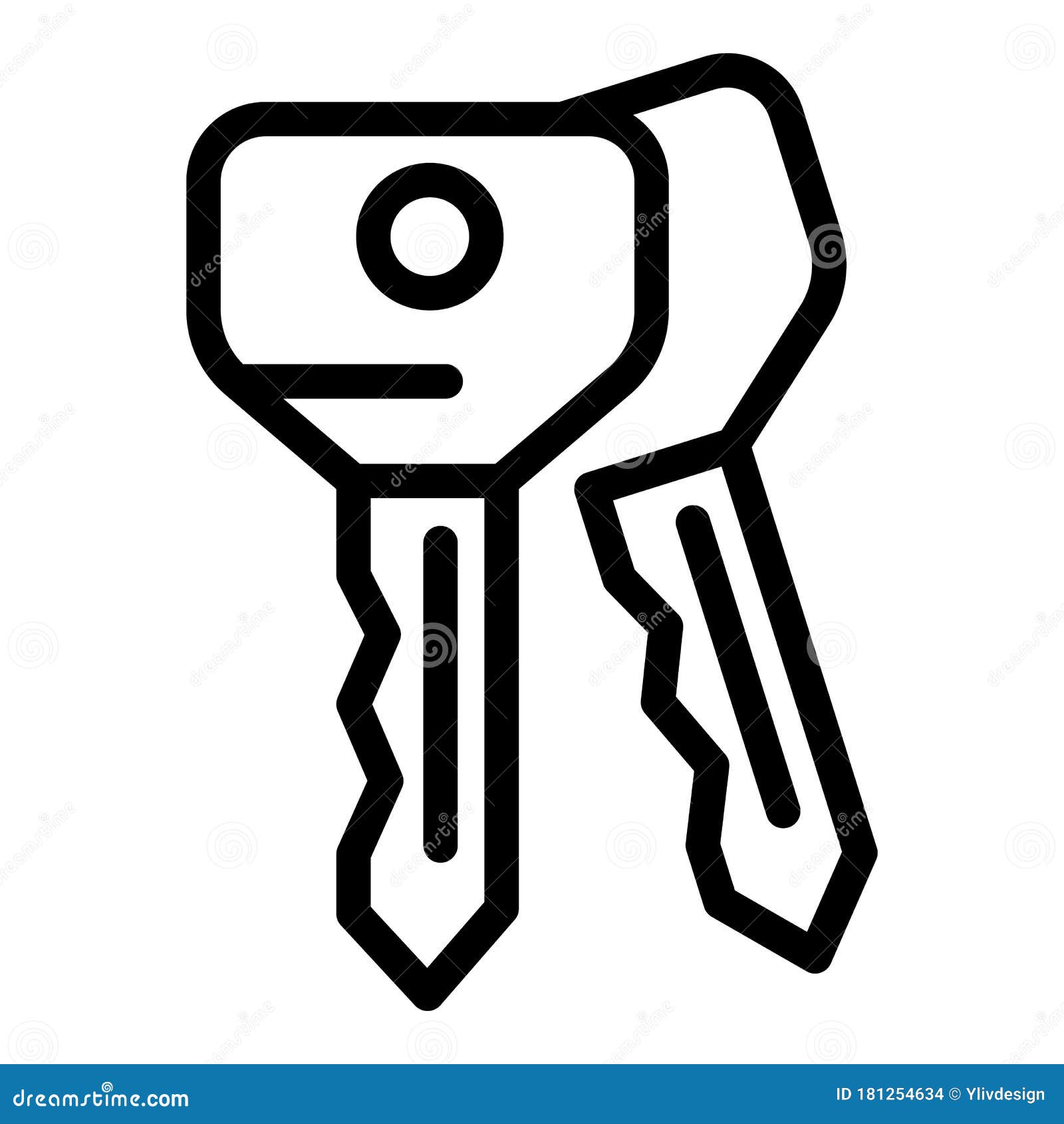 Two Keys Icon, Outline Style Stock Vector - Illustration of icon, black ...