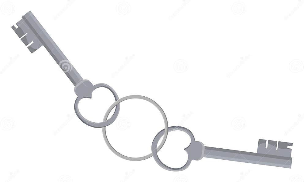 Two keys, icon stock vector. Illustration of home, security - 261376458