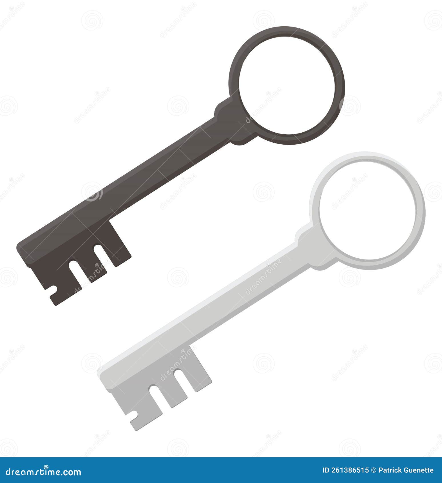 Two keys, icon stock vector. Illustration of door, steel - 261386515